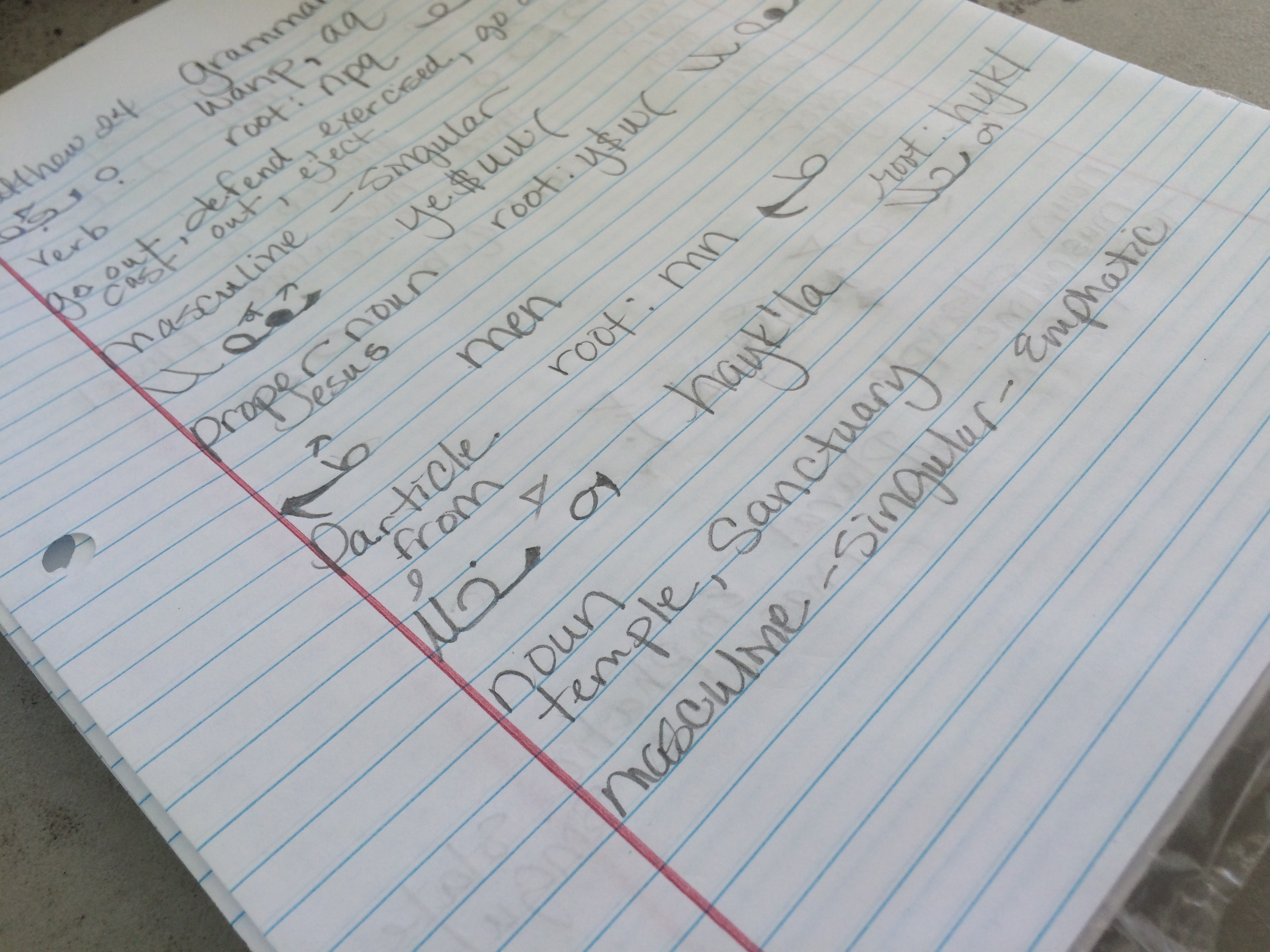 Montessori grammatical analysis Matthew ch. 24 Aramaic